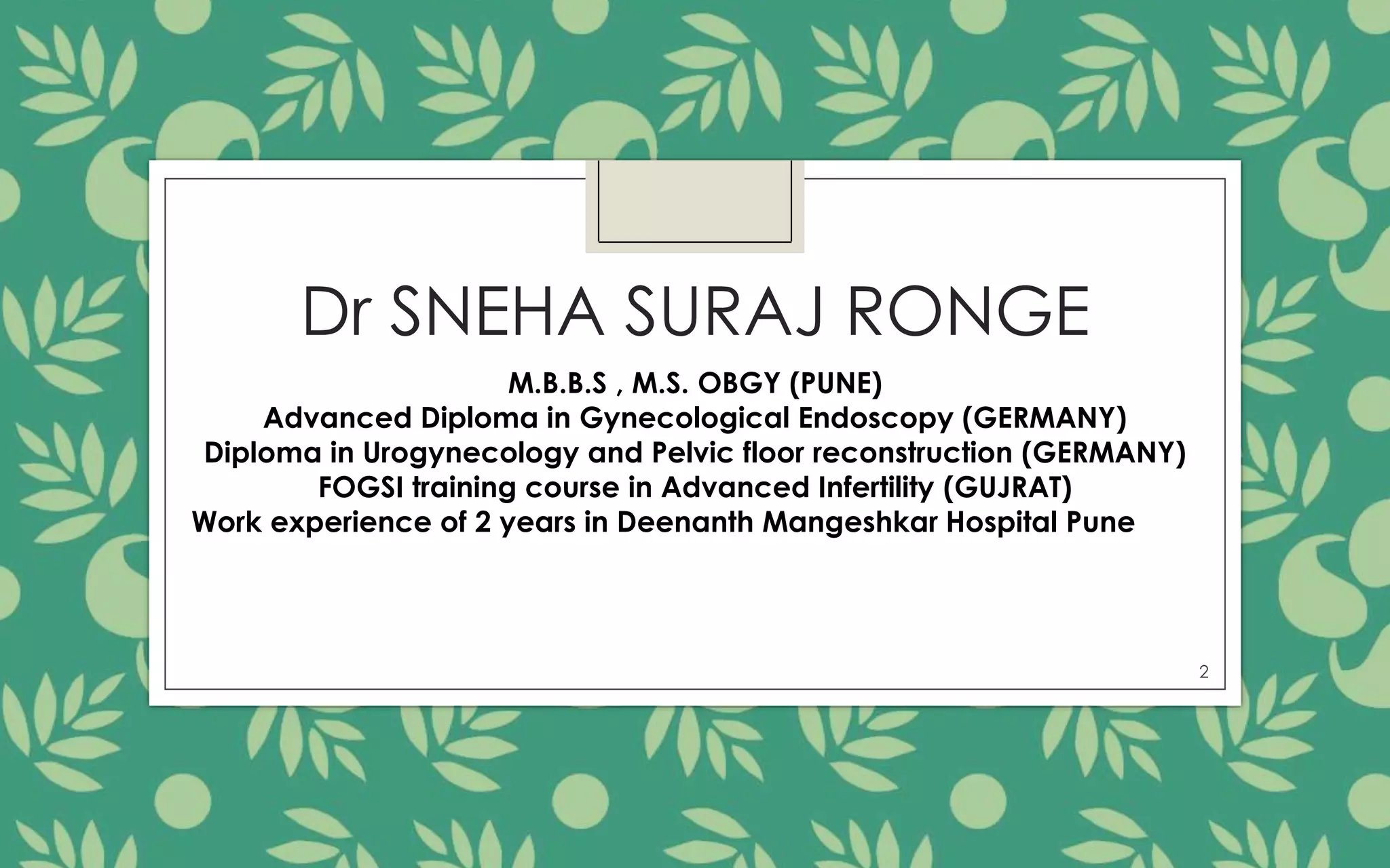 Dr sneha ronge menopause ppt | PPTX