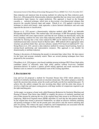 Drsp dimension reduction for similarity matching and pruning of time series data streams | PDF