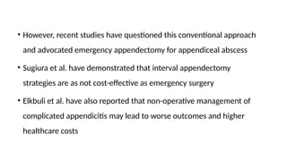 Laparoscopic appendectomy for appendicitis | PPTX
