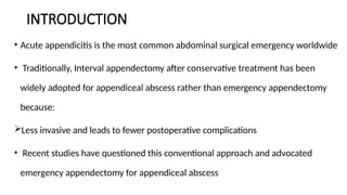 Laparoscopic appendectomy for appendicitis | PPTX