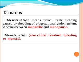 MENSTRUAL HEALTH & HYGIENE PPT DR SUJIT KUMR MD | PPTX