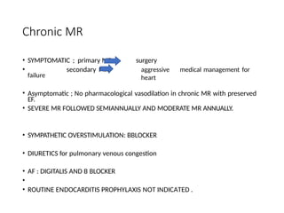 Mitral regurgitation diagnosis and management | PPTX