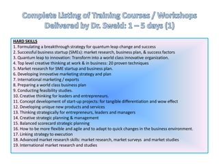 Dr sweid training courses | PDF | Business Administration | Business