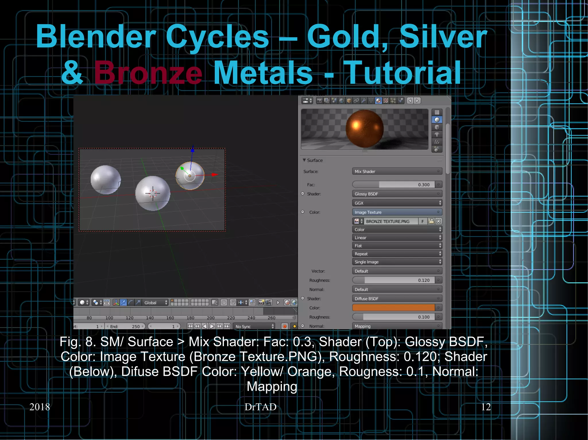 DrTAD BLENDER TUTORIAL CYCLES – GOLD, SILVER & BRONZE METALS (MATERIALS ...