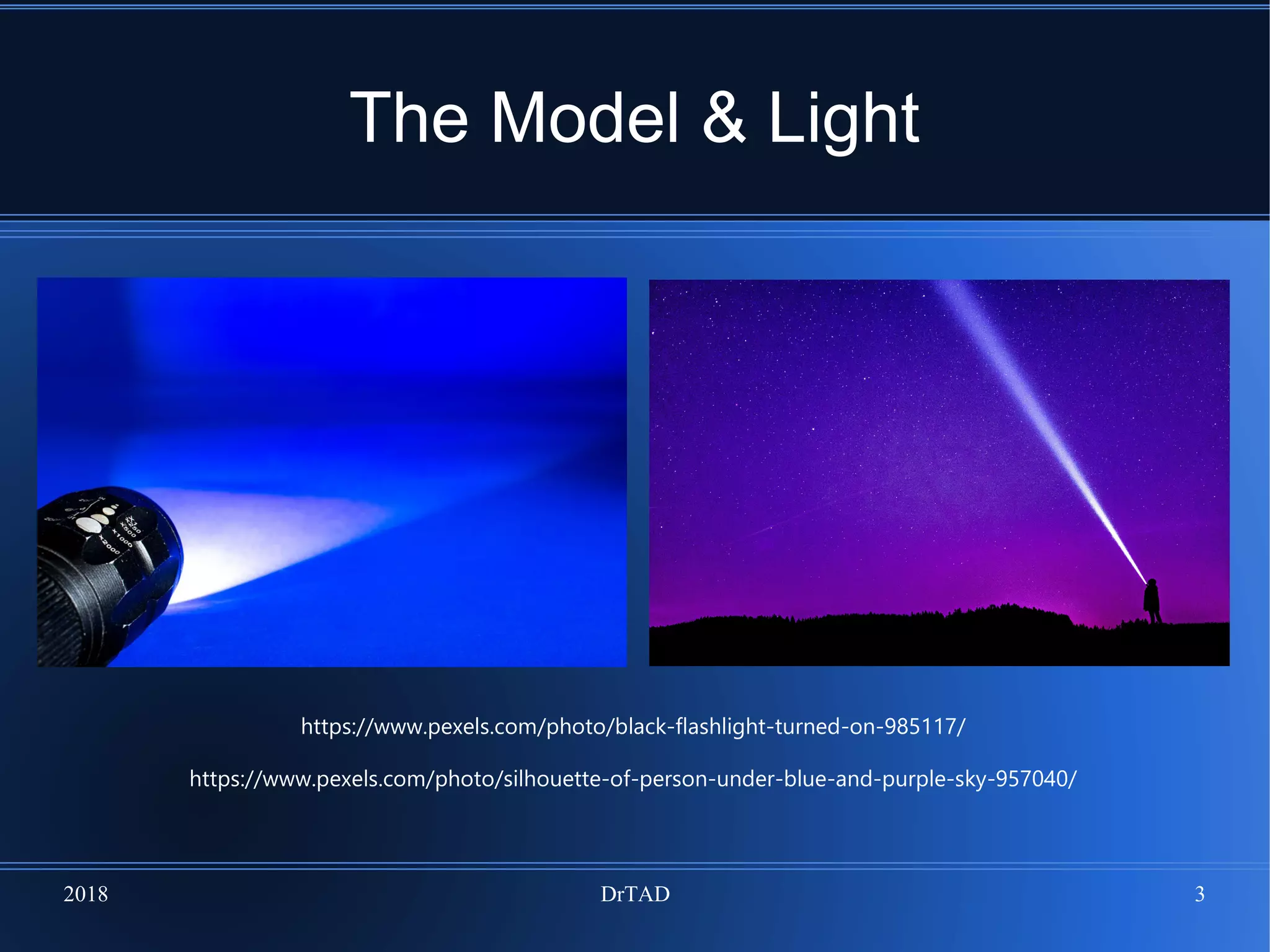 DrTAD Blender software. Example 9b. 3D Model of Flashlight. Spot Light ...