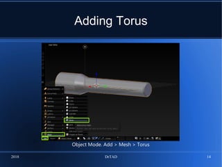 DrTAD Blender software. Example 9b. 3D Model of Flashlight. Spot Light ...