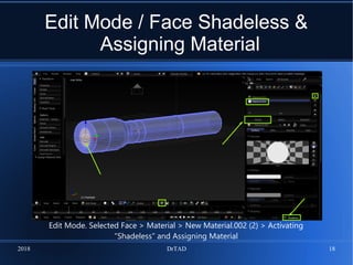 DrTAD Blender software. Example 9b. 3D Model of Flashlight. Spot Light ...