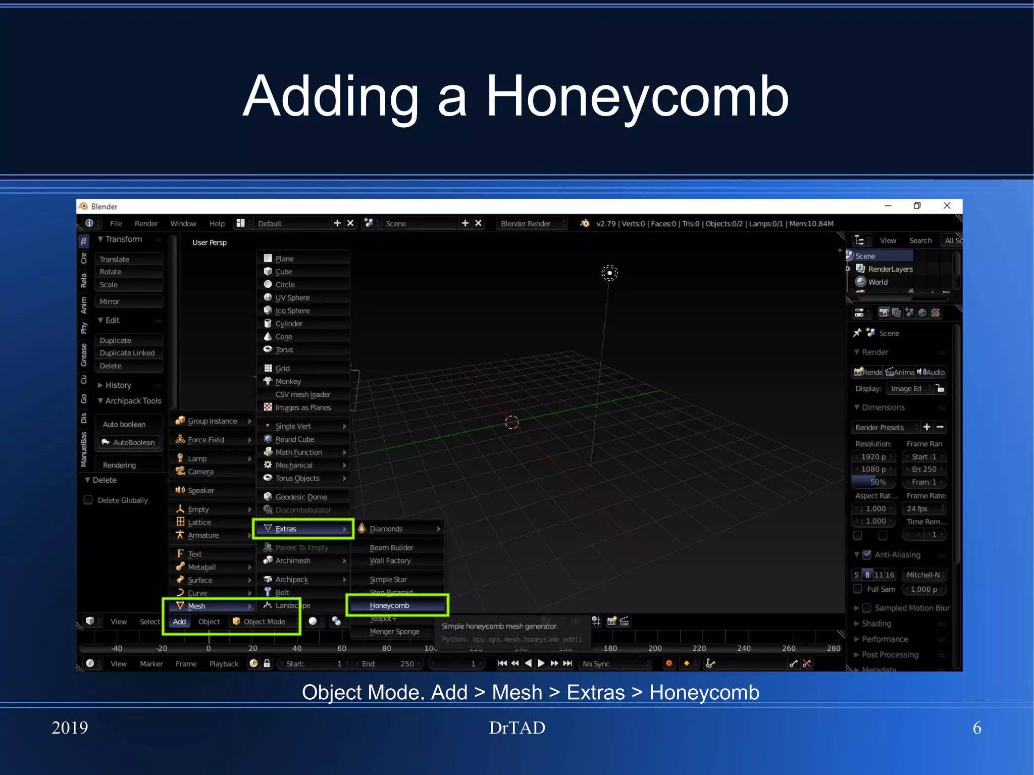 DrTAD Blender software. Assigning a Material. 3D Honeycomb. Tutorial, DOI | PDF | Graphics ...