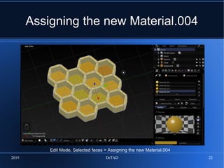 DrTAD Blender software. Assigning a Material. 3D Honeycomb. Tutorial ...