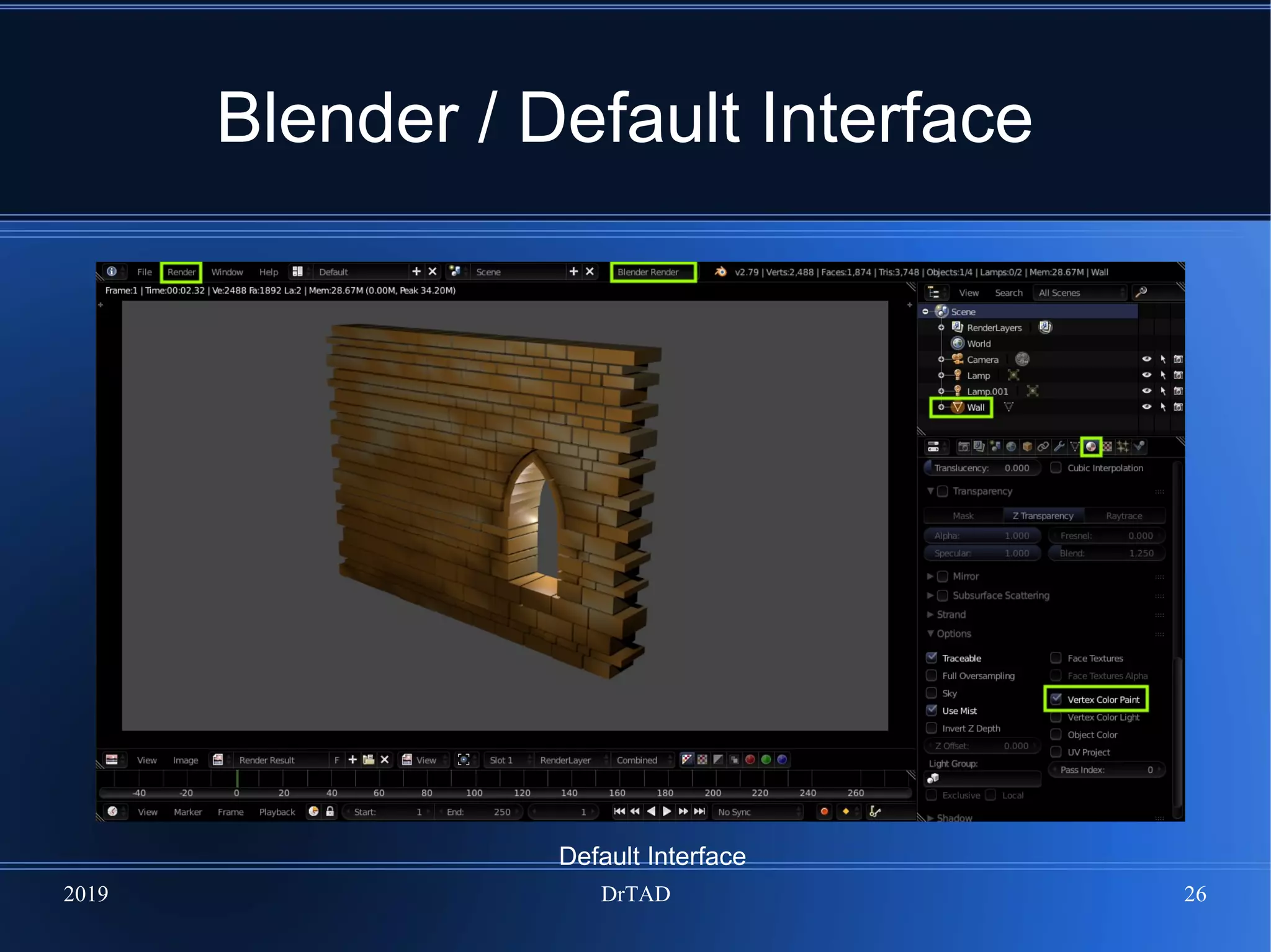 DrTAD Blender software. Vertex Paint & Render. Tutorial / 2 Examples ...