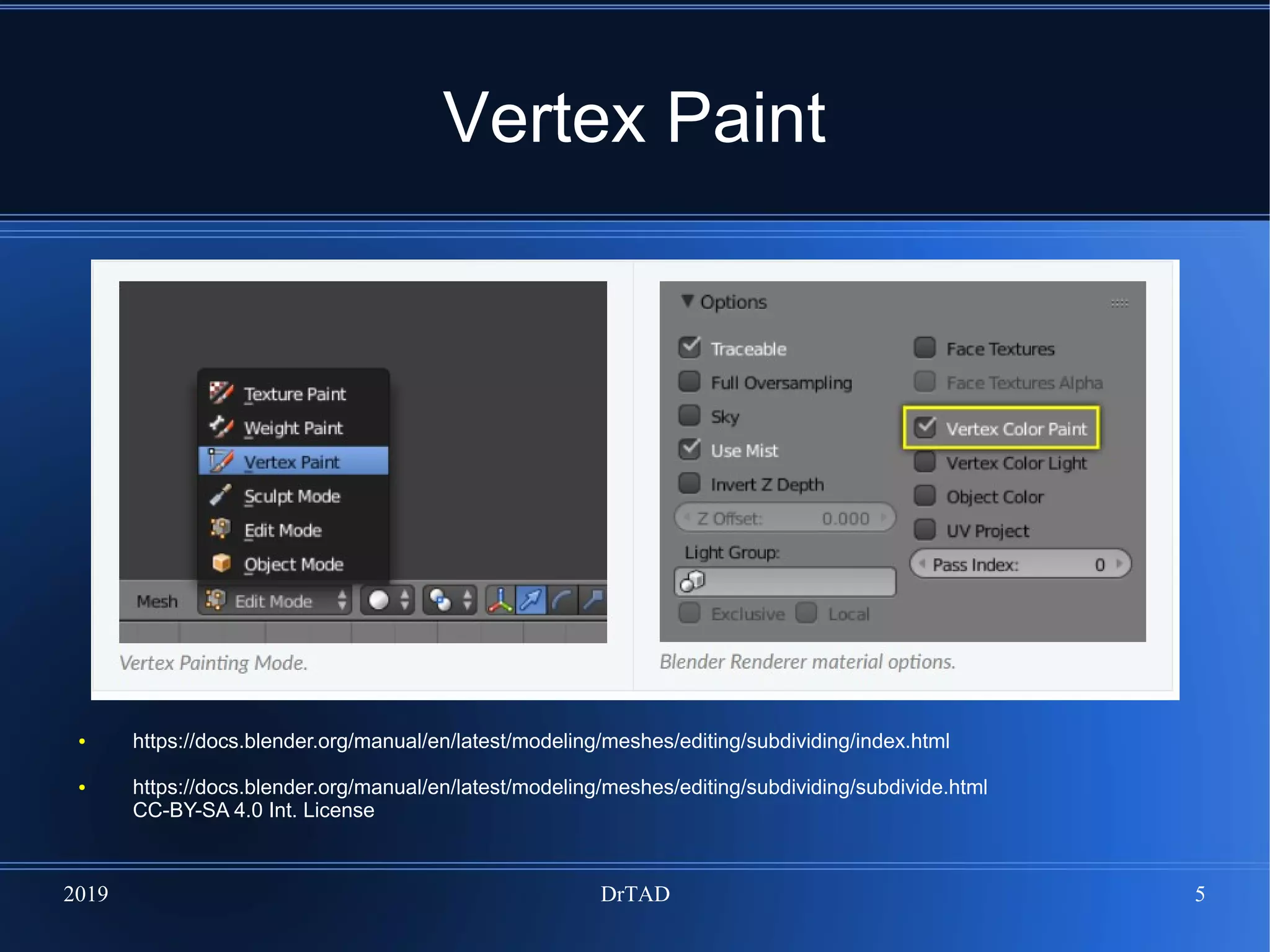 DrTAD Blender software. Vertex Paint & Render. Tutorial / 2 Examples ...