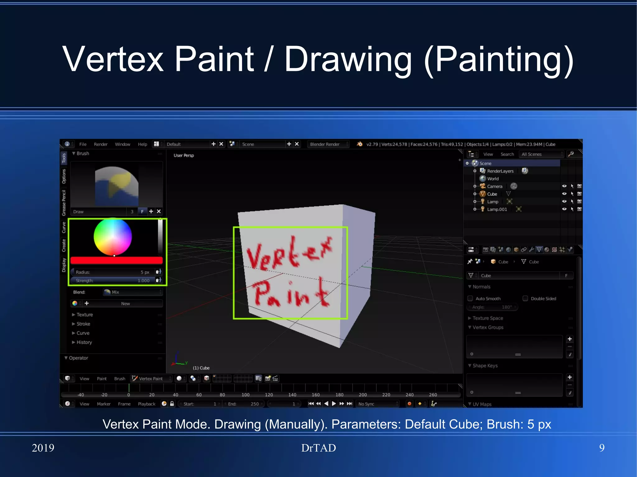 DrTAD Blender software. Vertex Paint & Render. Tutorial / 2 Examples ...