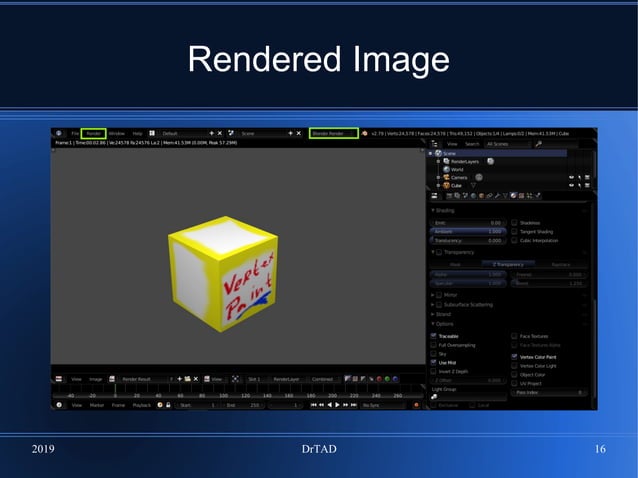 DrTAD Blender software. Vertex Paint & Render. Tutorial / 2 Examples ...