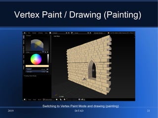 DrTAD Blender software. Vertex Paint & Render. Tutorial / 2 Examples: 3D Cube & 3D Castle Wall | PPT