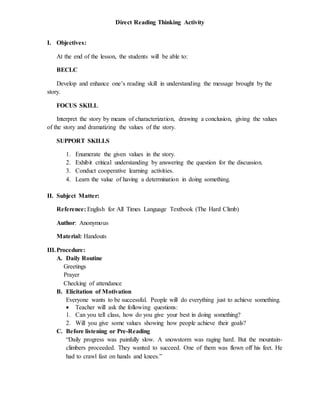 Drta k12 the hard climb (story) | DOCX