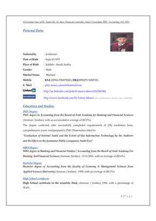 Dr.Tamer Al Amri Cv Dec.2011