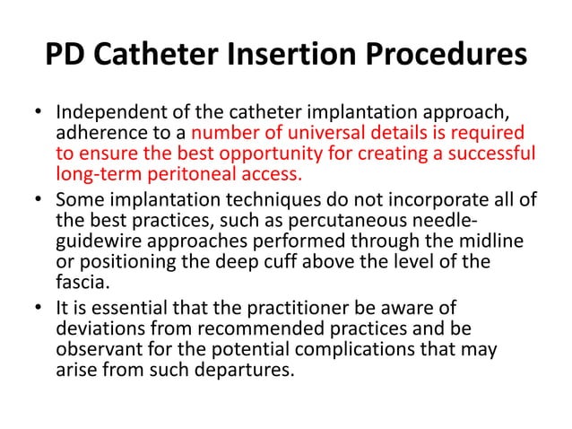 Dr tamer el said pd catheter insertion | PPTX