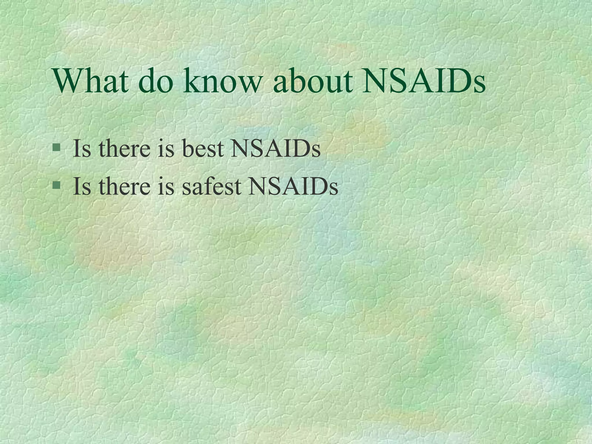 Dr tarek NSAIDs | PPTX