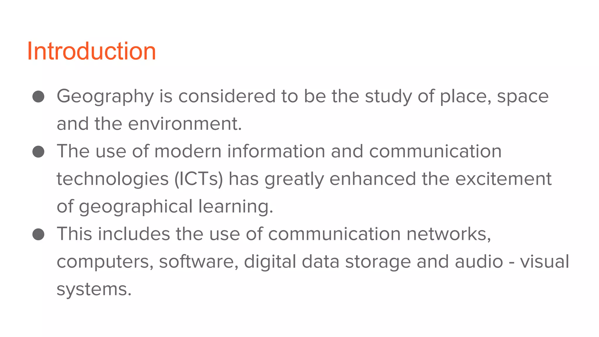 ICTs in Geography | PPTX