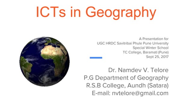 ICTs in Geography | PPTX | Geography | Science