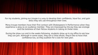How Theatre Can Improve Confidence for Students | PDF