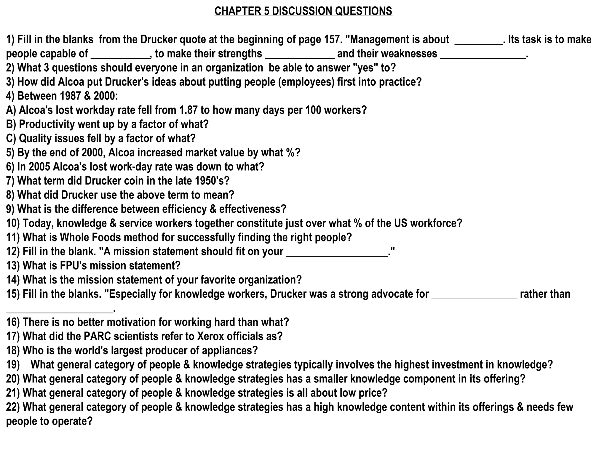 Drucker chapter 5 | PPT