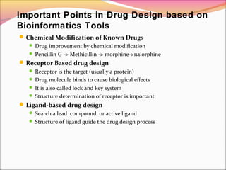 DRUG DESIGN BASED ON BIOINFORMATICS TOOLS | PPT