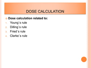 DRUG DOSAGE CALCULATION IN PEDIATRICS BY MANISHA THAKUR | PPTX