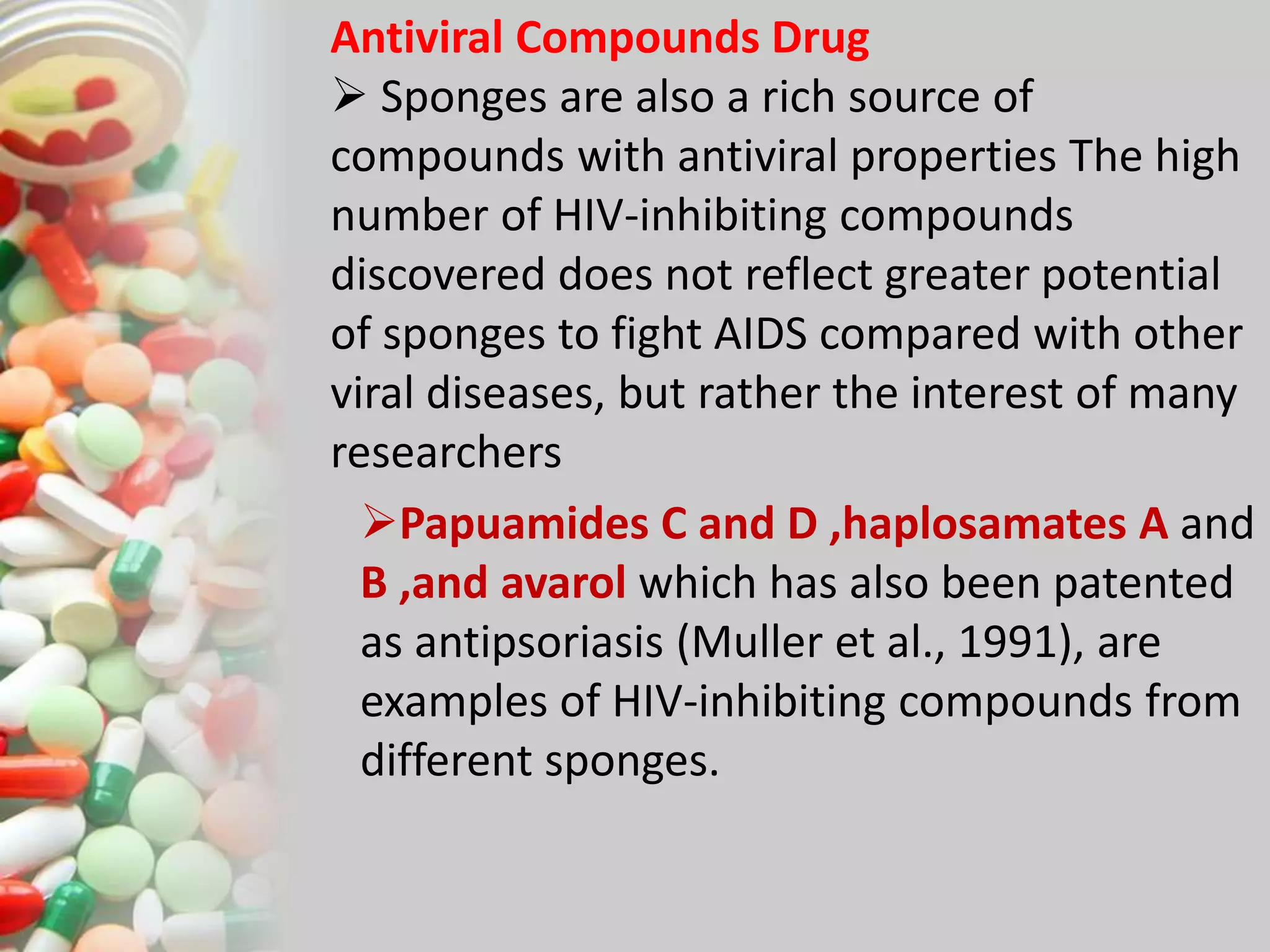 Drug from Marine Sponges/ Sponges as Pharmacy | PPTX