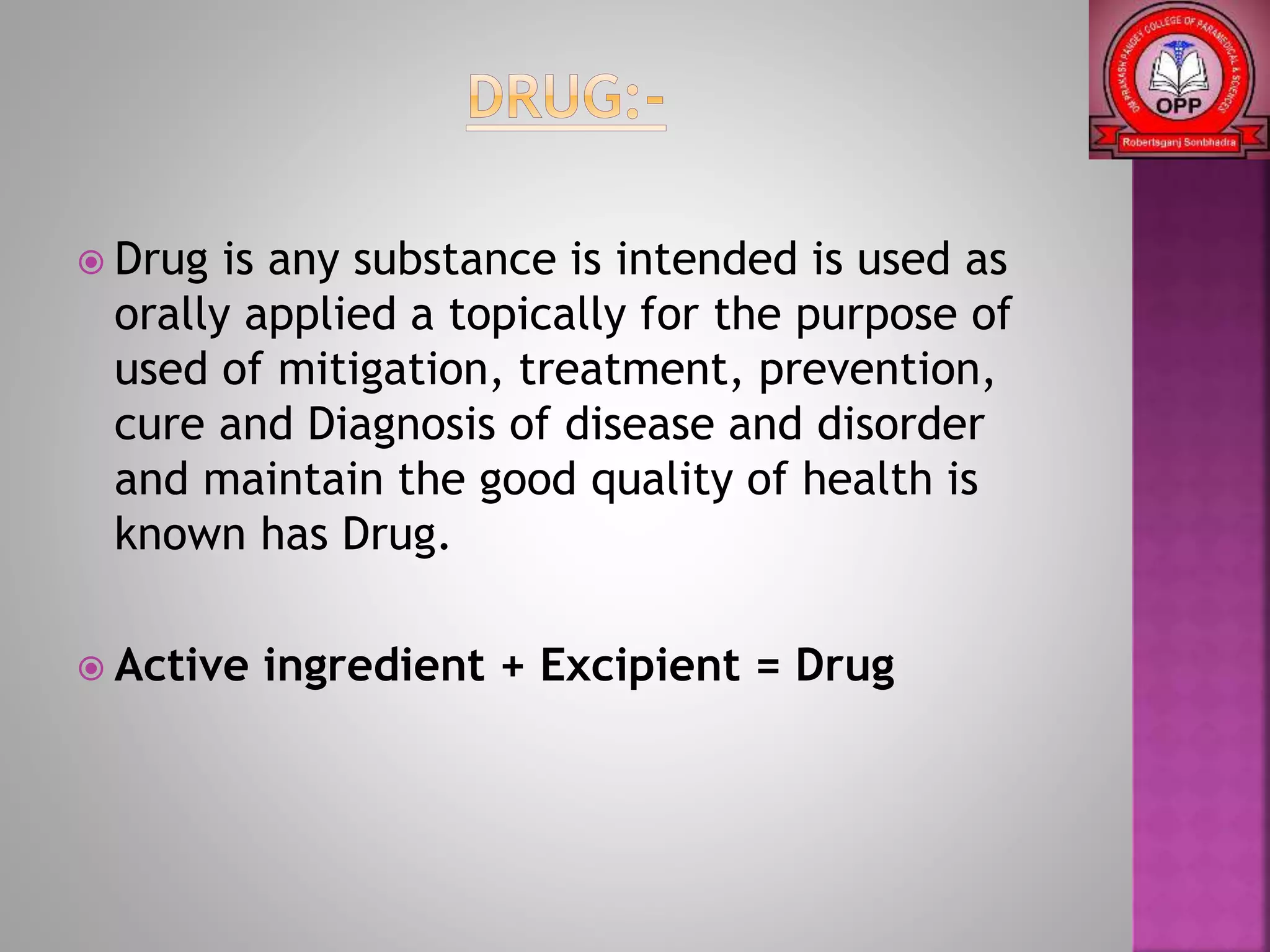 drug.pptx | Chemistry | Science