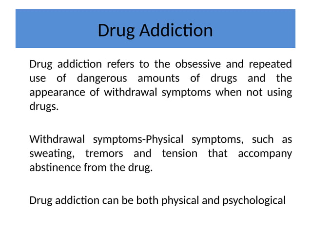 Presentation on Drug of abuse for Indian scenario | PPTX