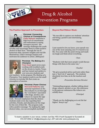 Drug Alcohol Recovery Program Brochure
