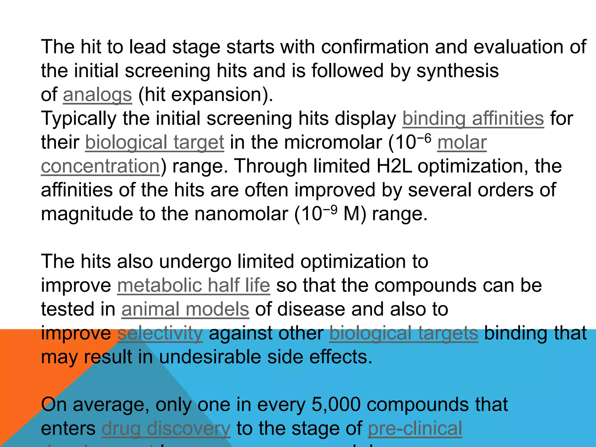 Drug discovery hit to lead | PPTX