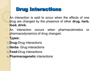 DRUG-DRUG INTEARCTIONS.ppttttttttttttttt | PPT