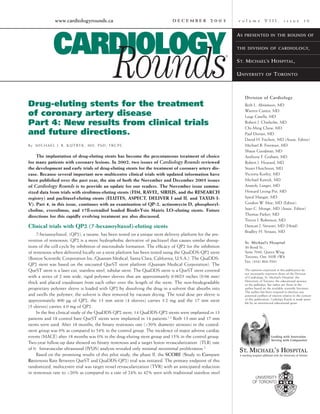 Drug eluting stents for the treatment of coronary artery disease part 4 ...