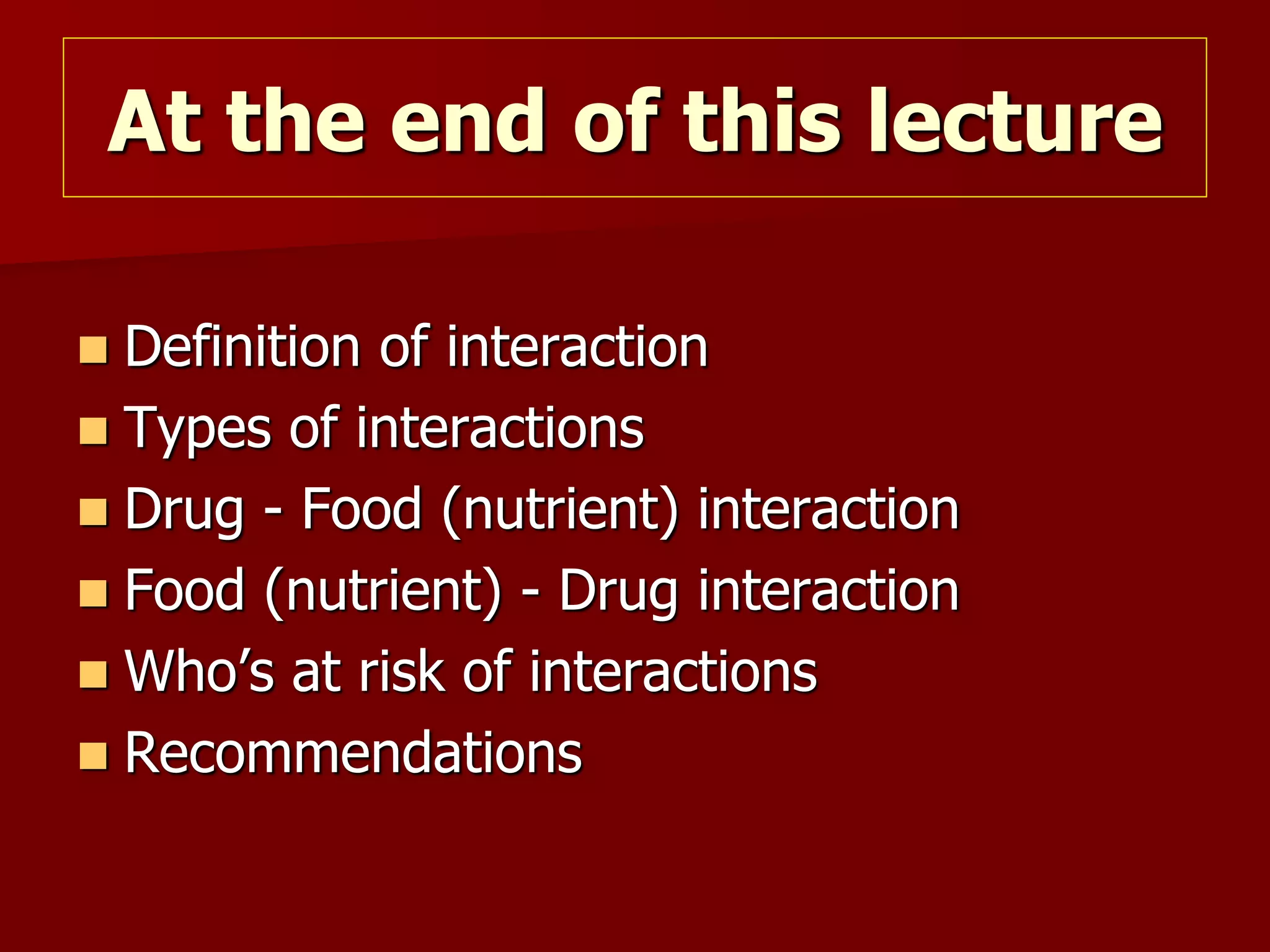 Drug nutrient interaction | PPTX