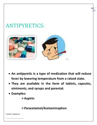 chemicals in medicines | DOCX