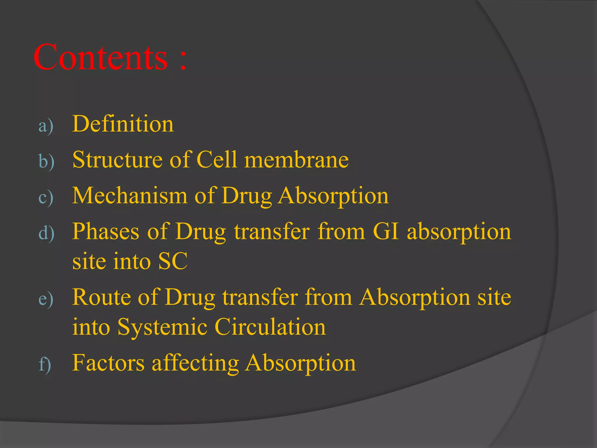 Drug absorption | PPTX
