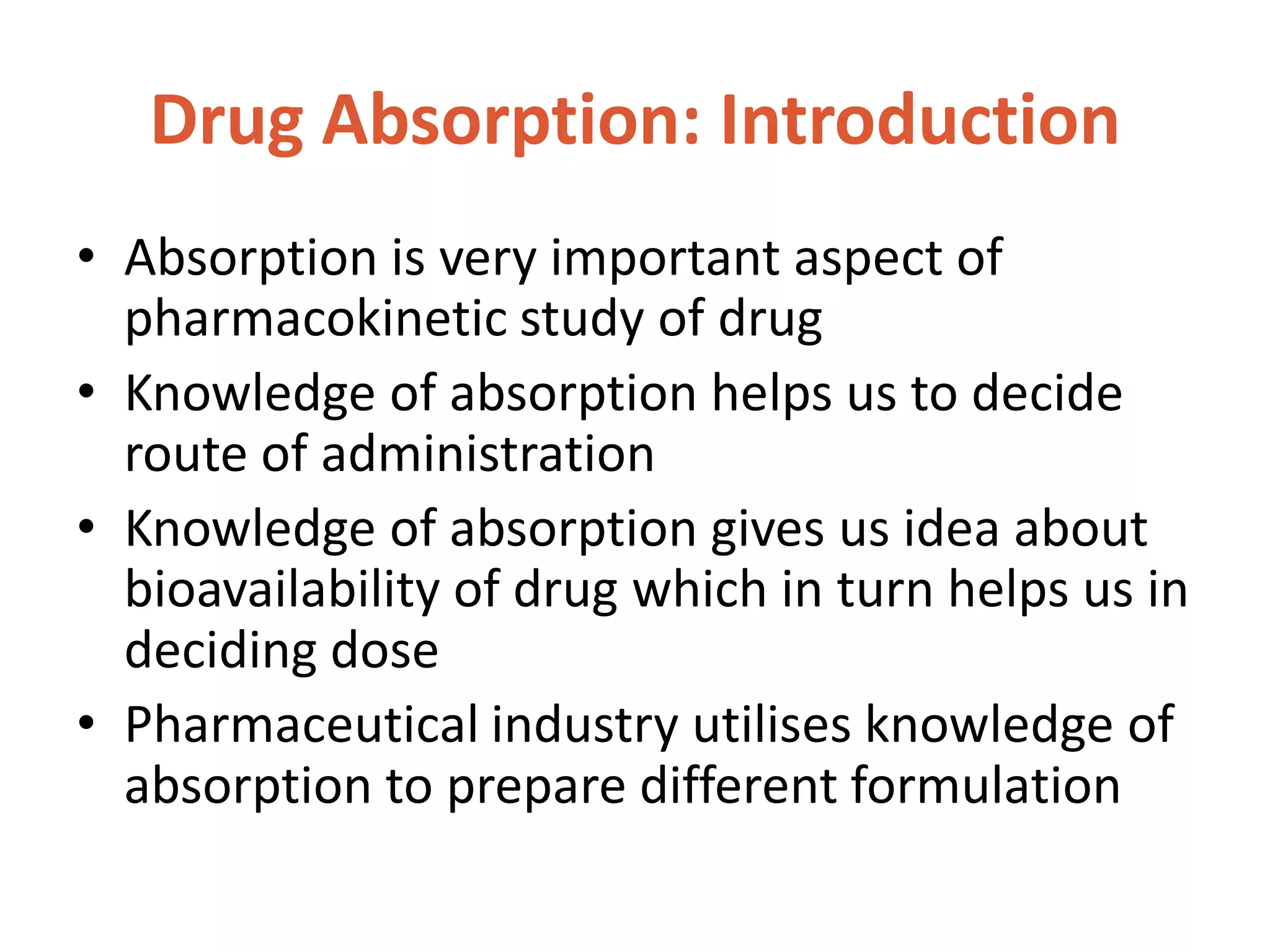 Drug Absorption | PDF