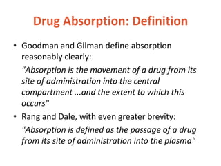 Drug Absorption | PDF