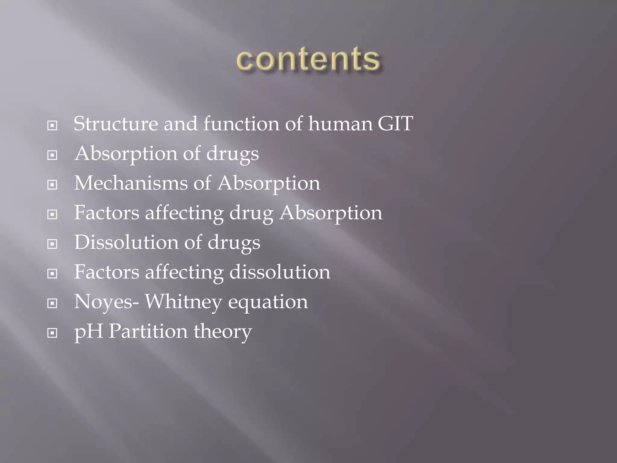 Drug absorption from GIT | PPTX