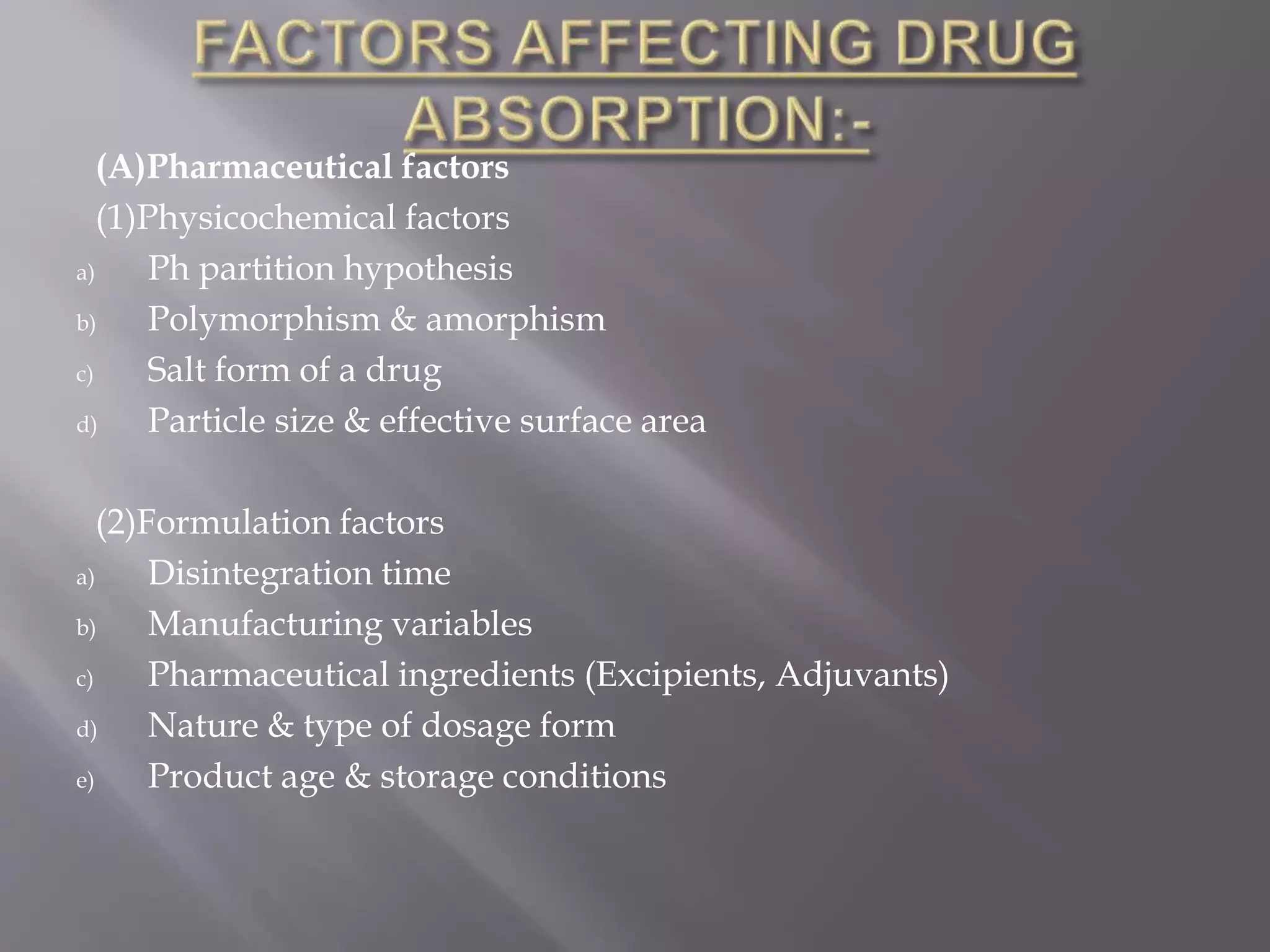 Drug absorption from GIT | PPTX