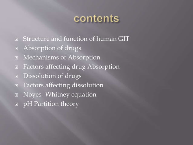 Drug absorption from GIT | PPTX
