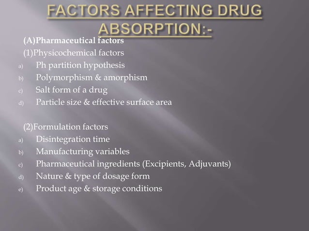 Drug absorption from GIT | PPTX