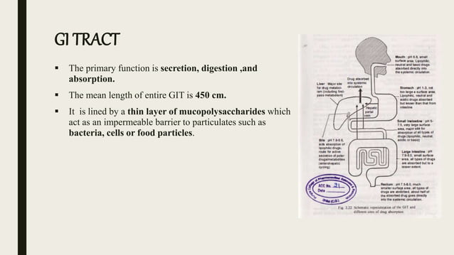 Drug Absorption from GI Tract | PPT