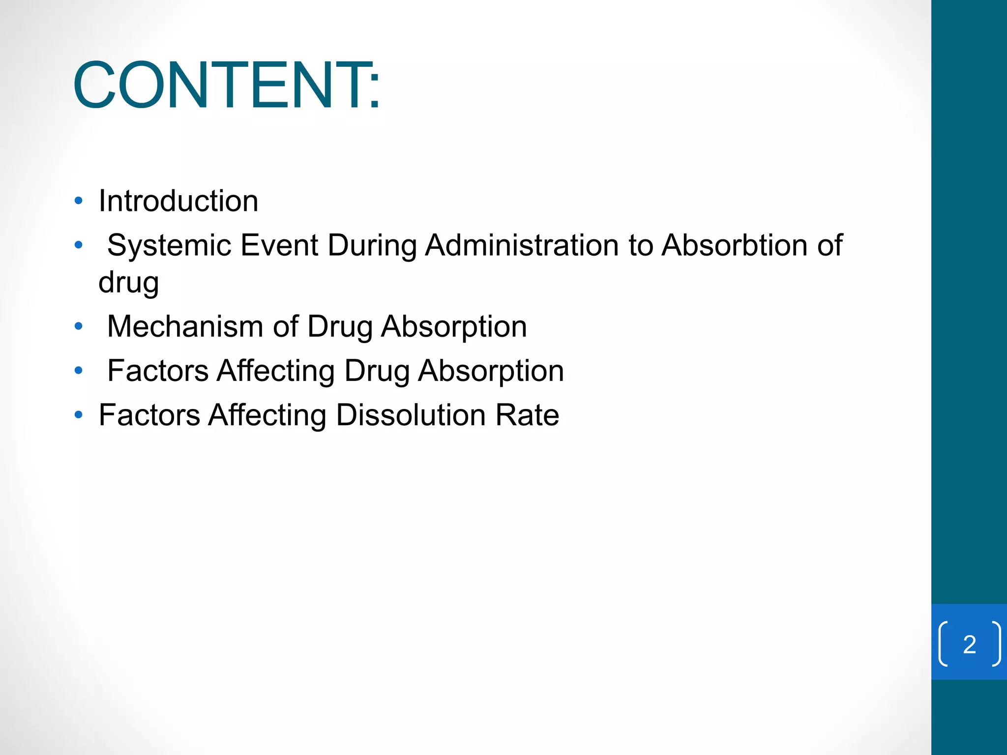 Drug absorption from the gastrointestinal tract | PPTX