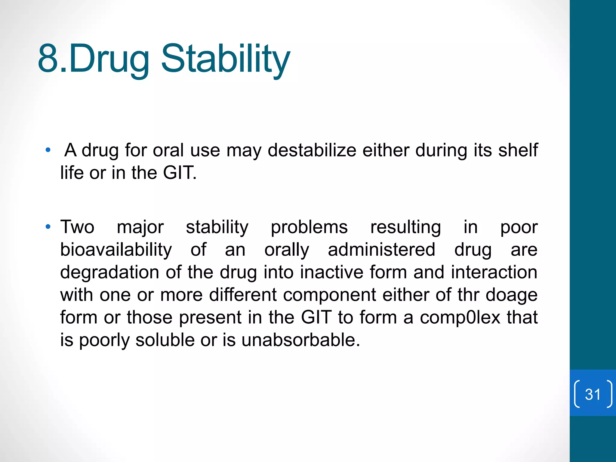 Drug absorption from the gastrointestinal tract | PPTX