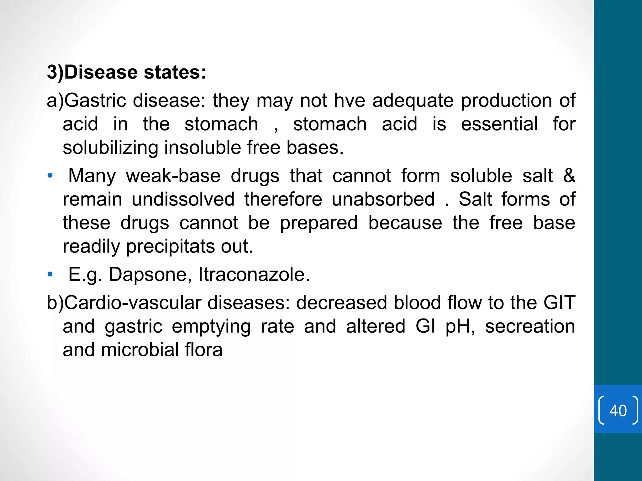 Drug absorption from the gastrointestinal tract | PPTX