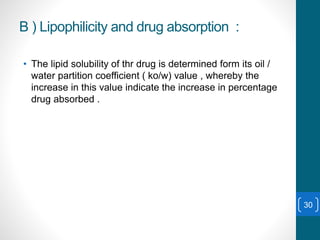 Drug absorption from the gastrointestinal tract | PPTX