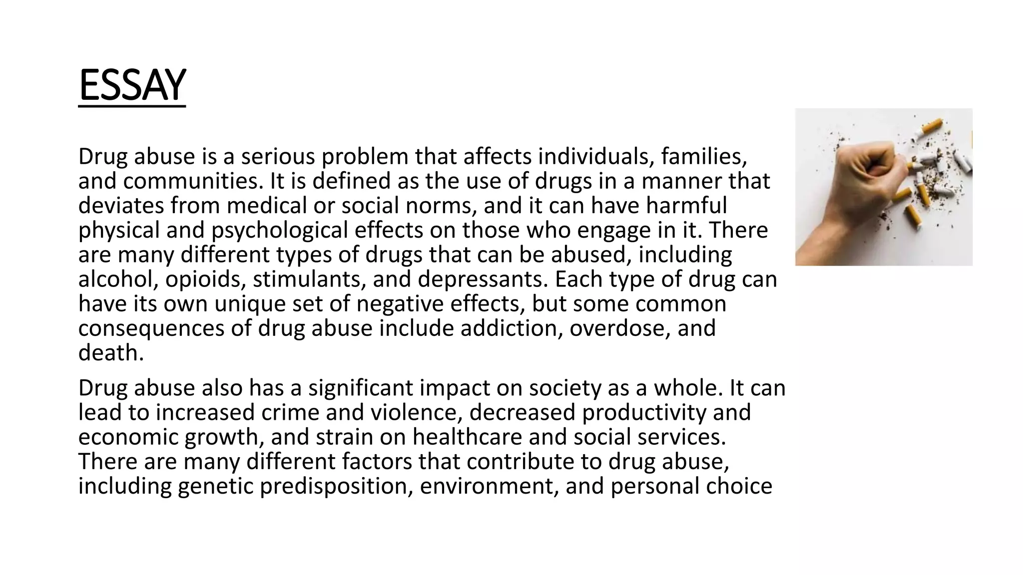 DRUG ABUSE.pptx | Illegal Drugs, Tobacco, eCigarettes, Vaping, Alcohol ...
